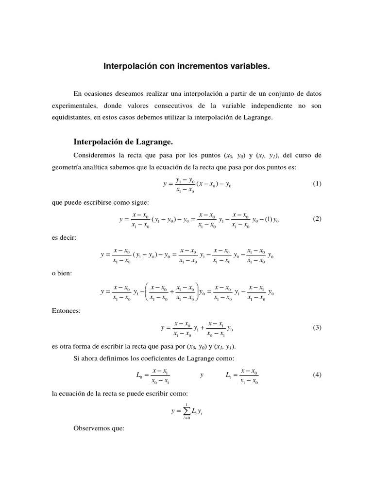 Interpolacion Lagrange | PDF