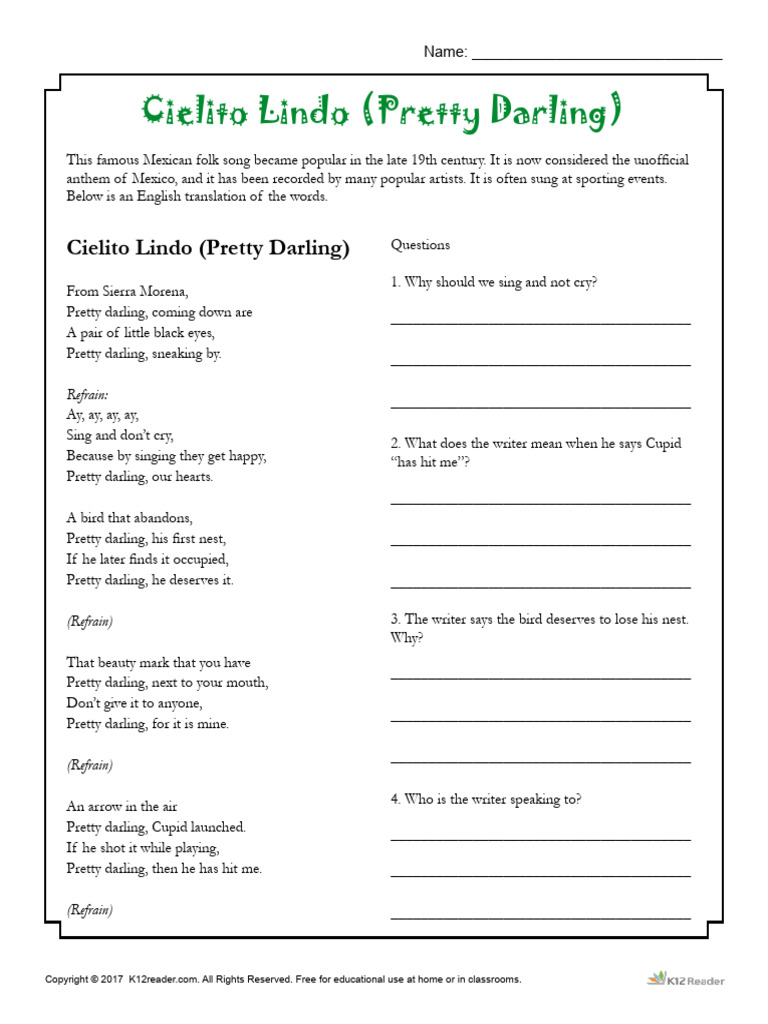 Cielito Lindo Pretty Darling | PDF