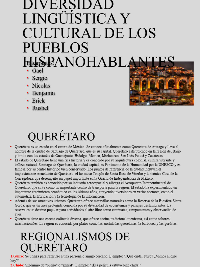 Diversidad Lingüística y Cultural de Los Pueblos Hispanohablantes 1 ...