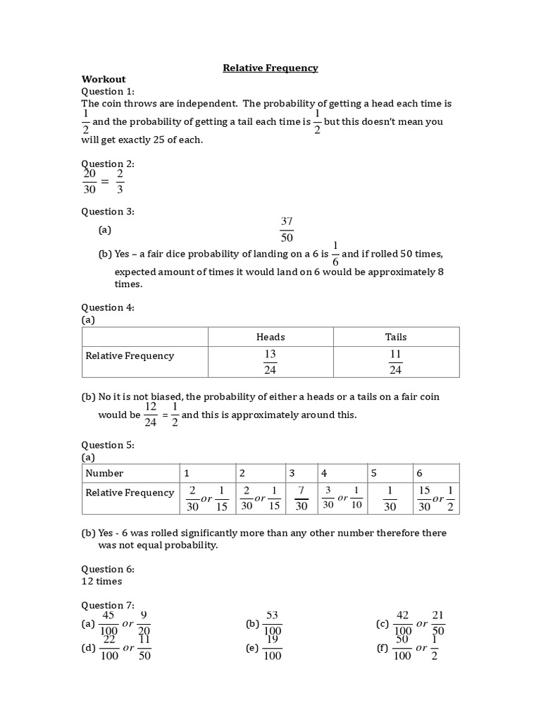 Relative-Frequency-answers | PDF