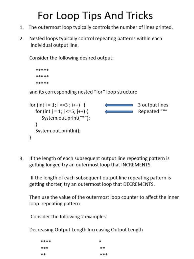 For Loop Patterns & Techniques | PDF | Technology & Engineering