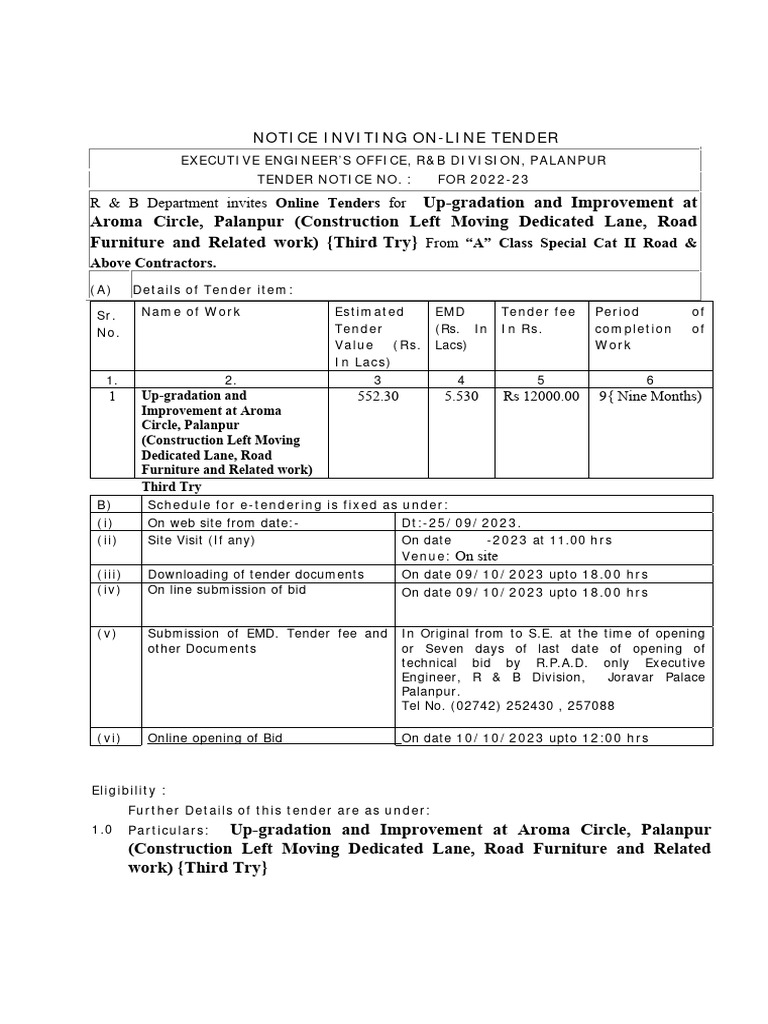 3 Tender Notice Aroma | PDF | Public Key Certificate | Business