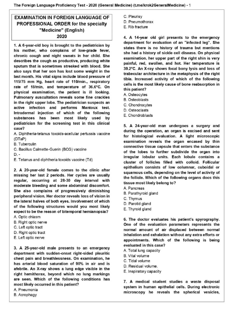 Terminology 2020 - The Foreign Language Proficiency Test | PDF