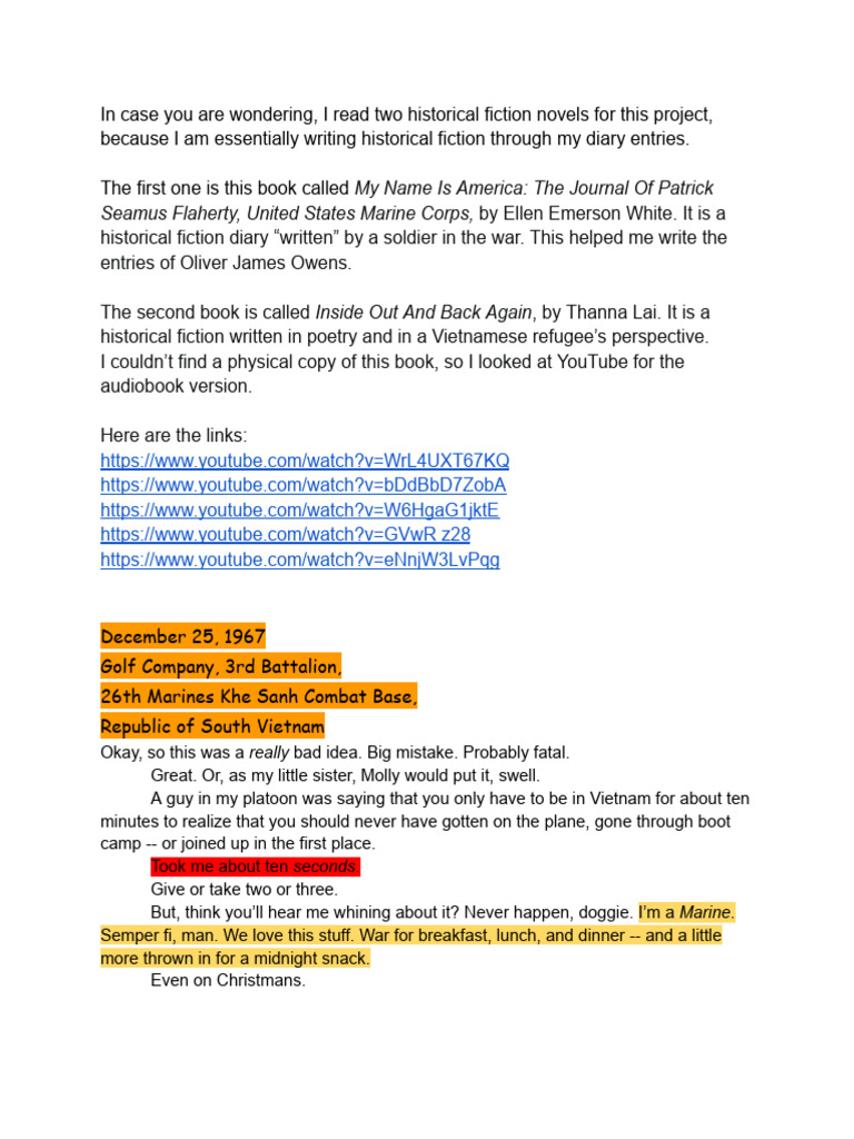 Historical Fiction Examples | PDF