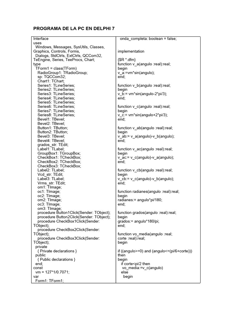 Programa En Delphi 7 Y Manual Pdf Software Ingeniería De Sistemas 