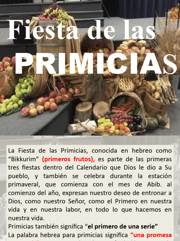 Significado y celebración de las primicias | PDF | Creencia religiosa y ...