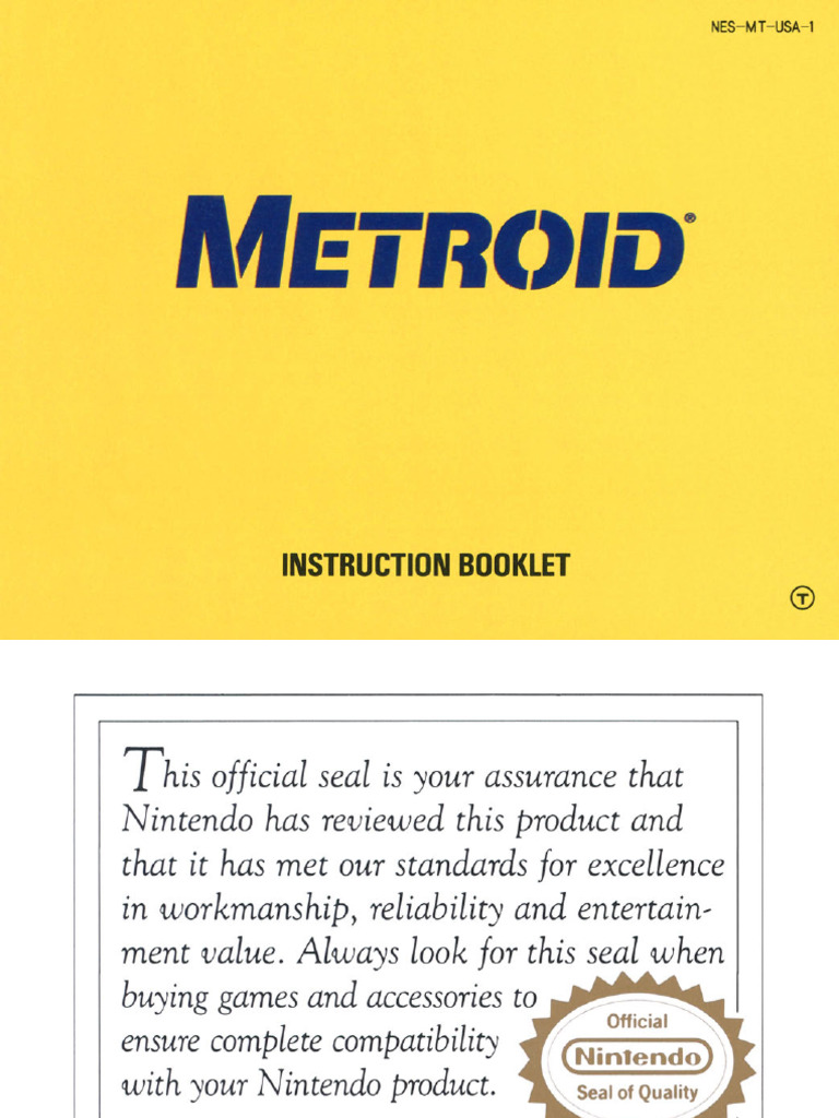 Metroid Manual NES US 1987 | PDF