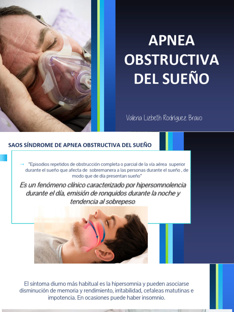 APNEA OBSTRUCTIVA DEL SUEÑO | PDF | Apnea del sueño | Ronquidos