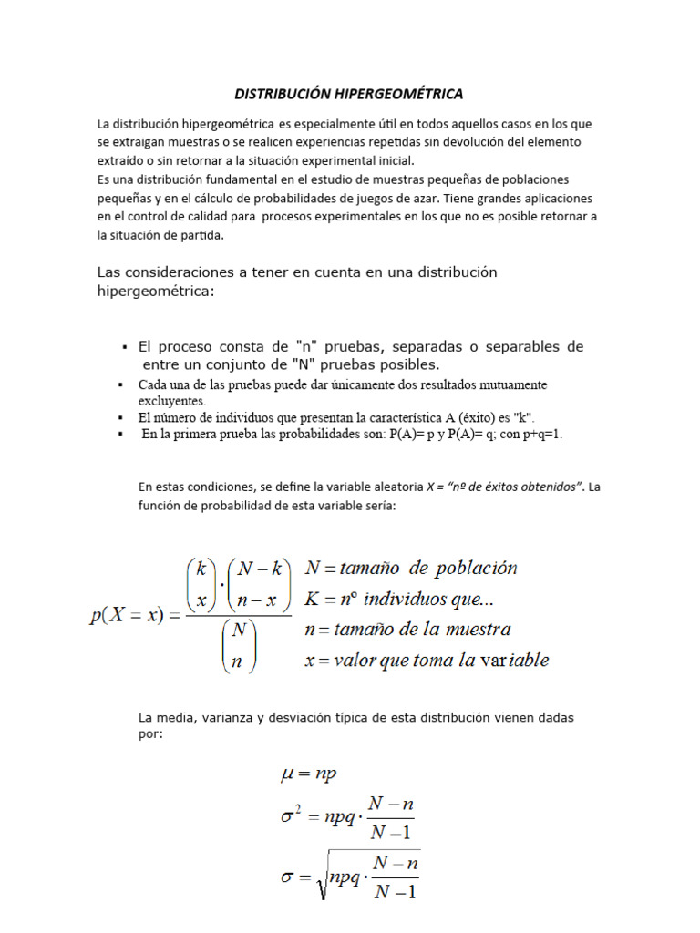 Distribución Hipergeométrica | PDF