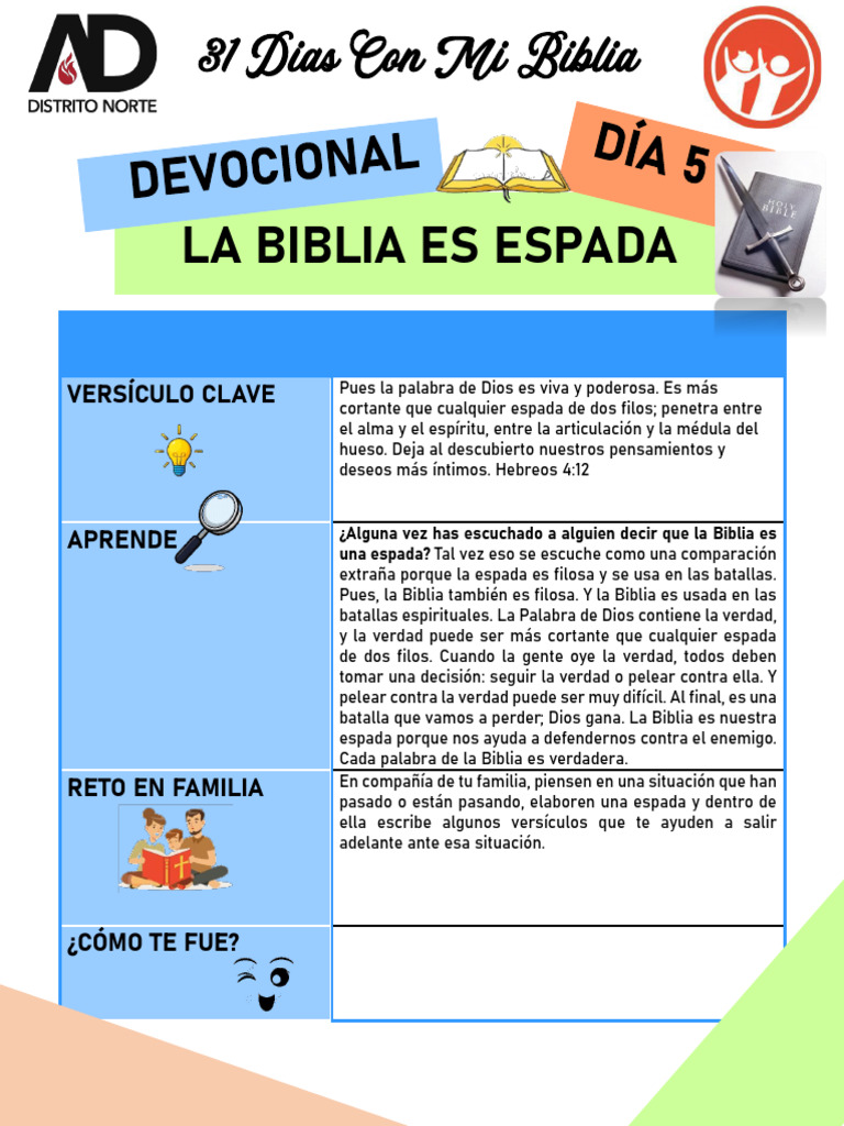 5 Día Devocional Niños | PDF