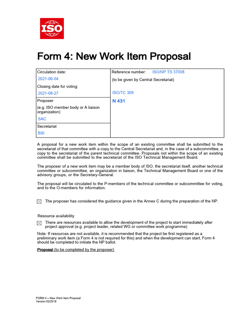 Form 4 - ISO 37008 (Ed1) | PDF | Finance & Money Management