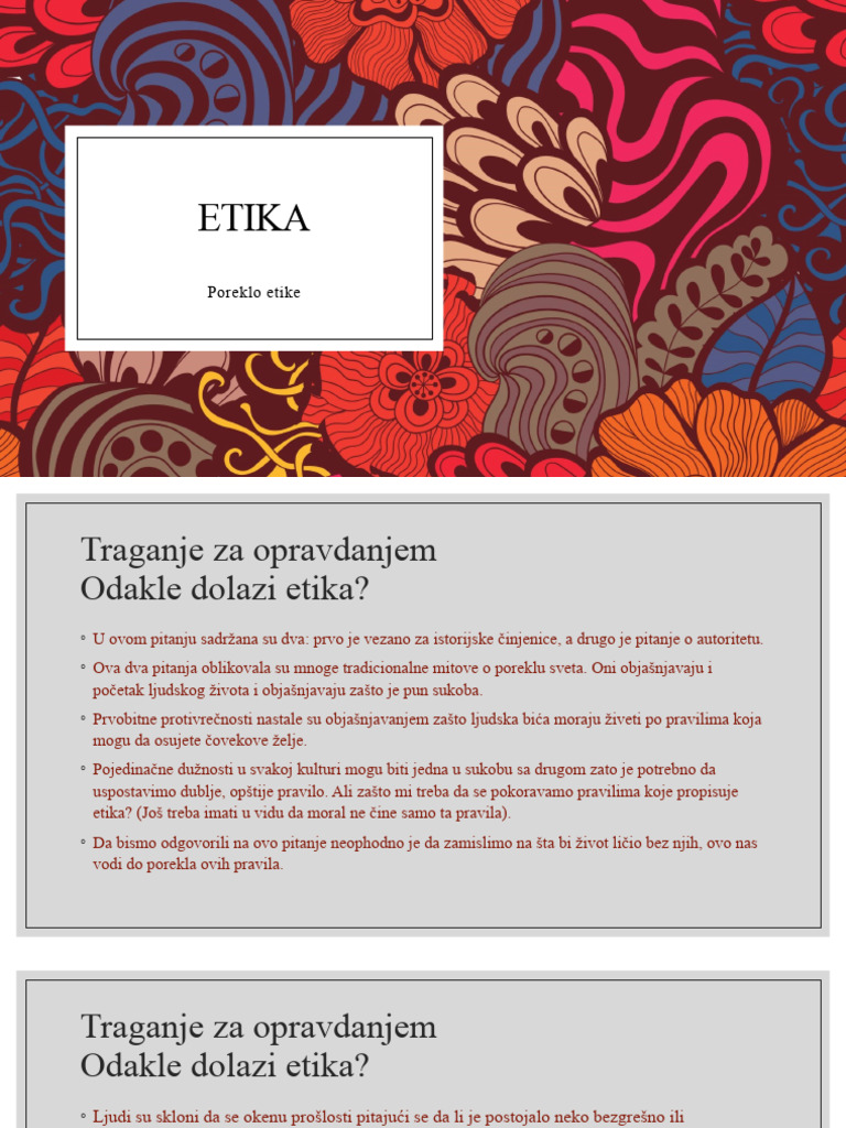 Etika-Poreklo Etike | PDF