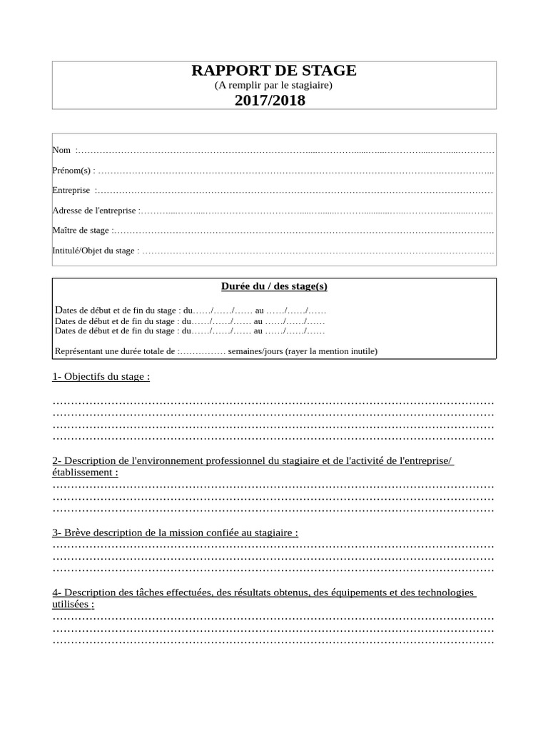 Modele Rapport Stage 2 | PDF
