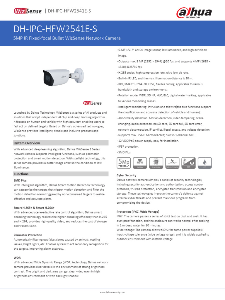 IPC HFW2541E S - Datasheet | PDF