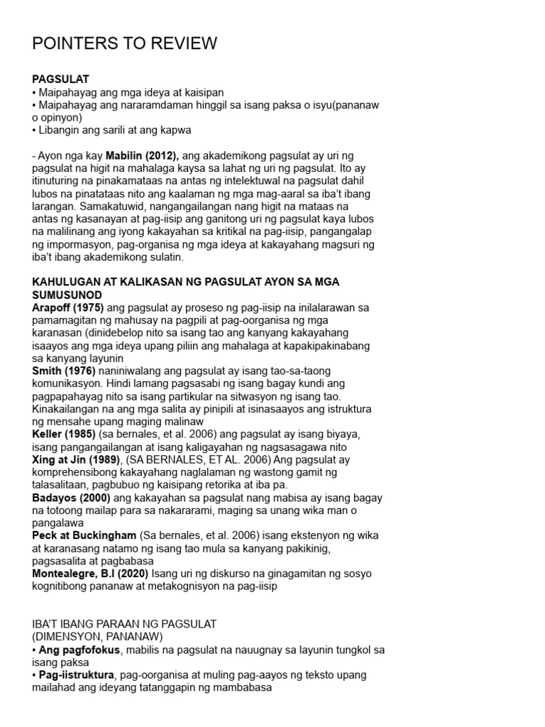 Pointers To Review Q1-PPL | PDF