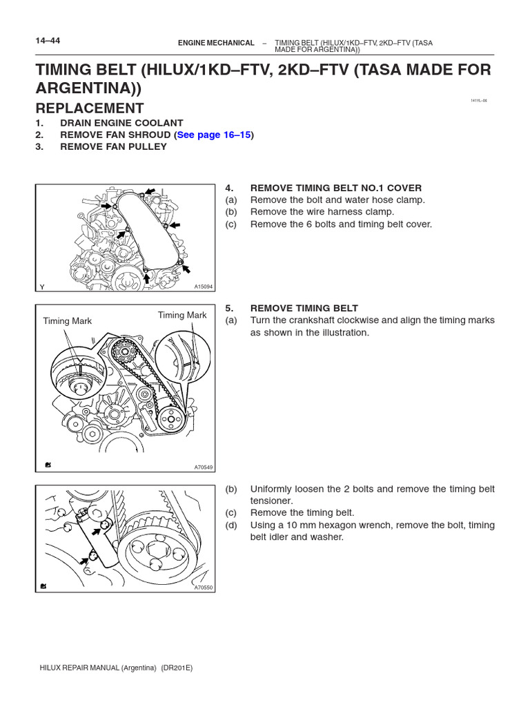 Timing Belt (Hilux/1Kd-Ftv, 2Kd-Ftv (Tasa Made For Argentina) ) | PDF
