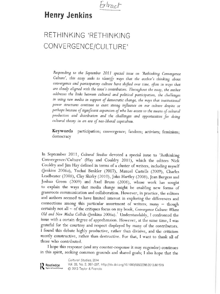 Rethinking "Rethinking Converence:culture" | PDF