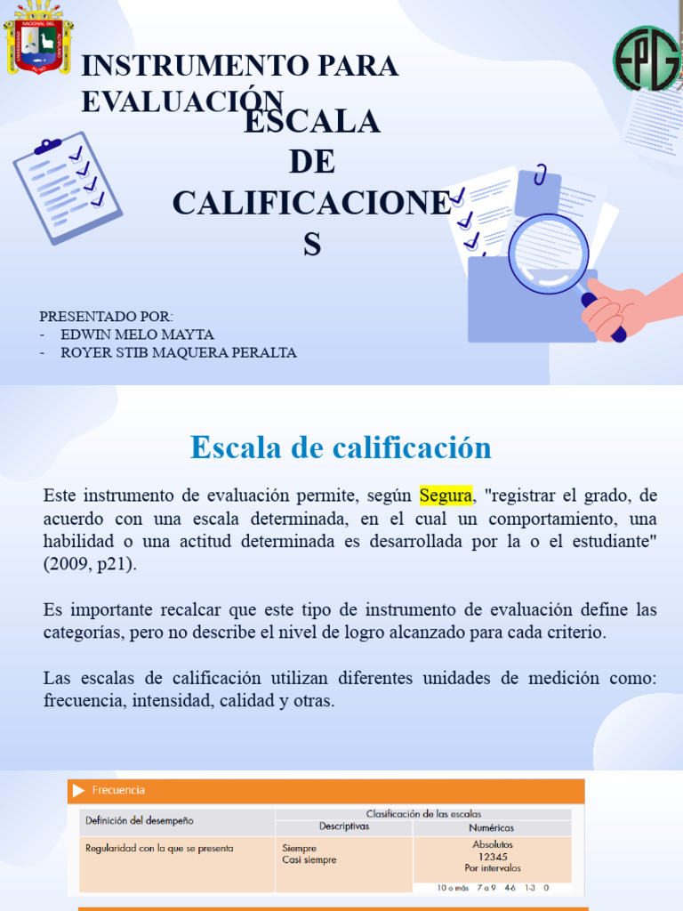 Instrumento Escala de Calificaciones | PDF