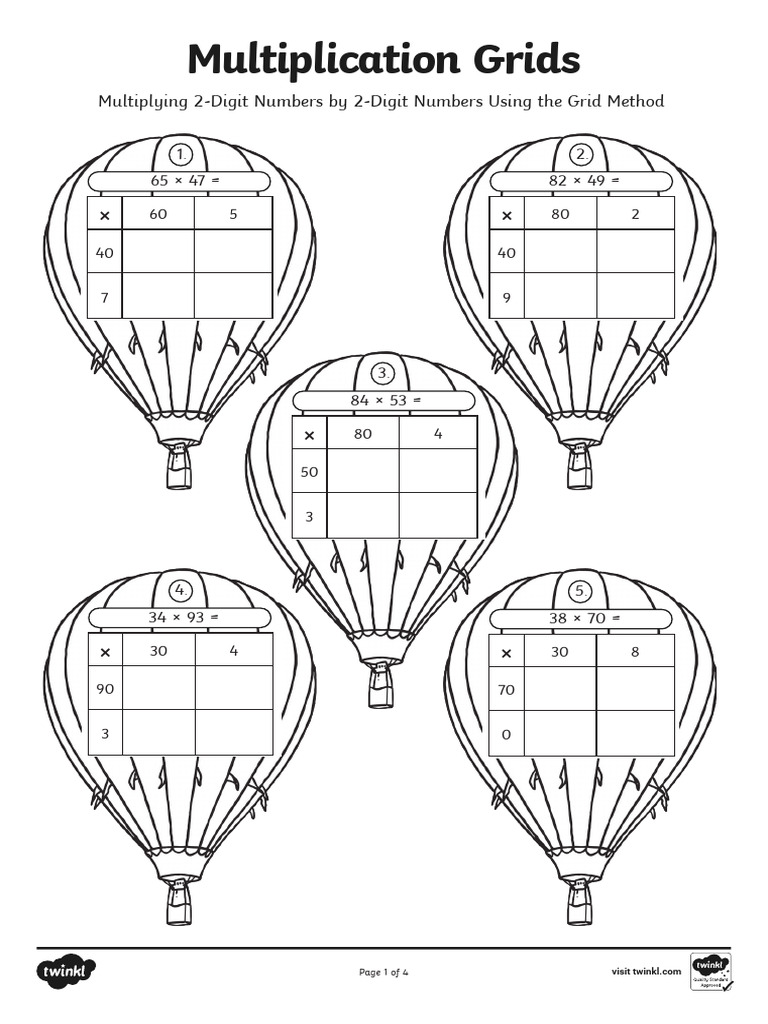 t2 M 1592 Multiplying 2 Digit Numbers by 2 Digit Numbers Using Grid ...