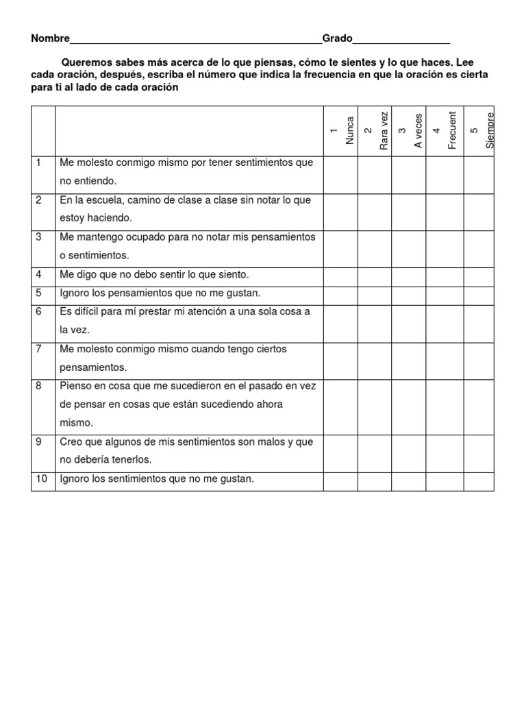Escala Mindfulness-1 | PDF