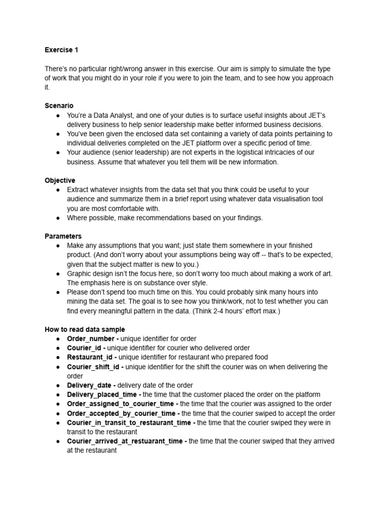 Data Analyst Work Sample Request | PDF