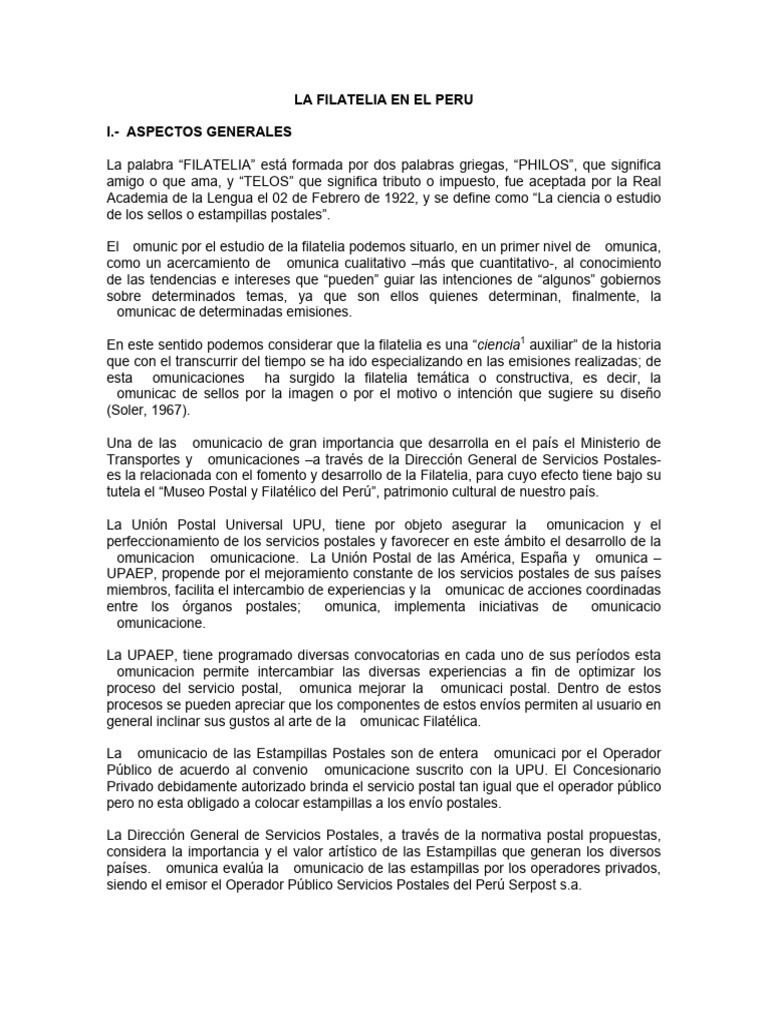La Filatelia en Perú: Historia y Valor | PDF