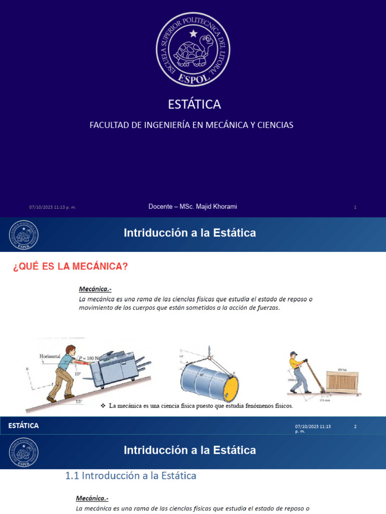 01 - Estática - Intriducción A La Estática | PDF