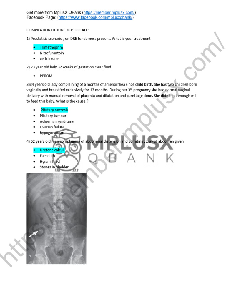 JUN 2019 - MplusX QBank | PDF