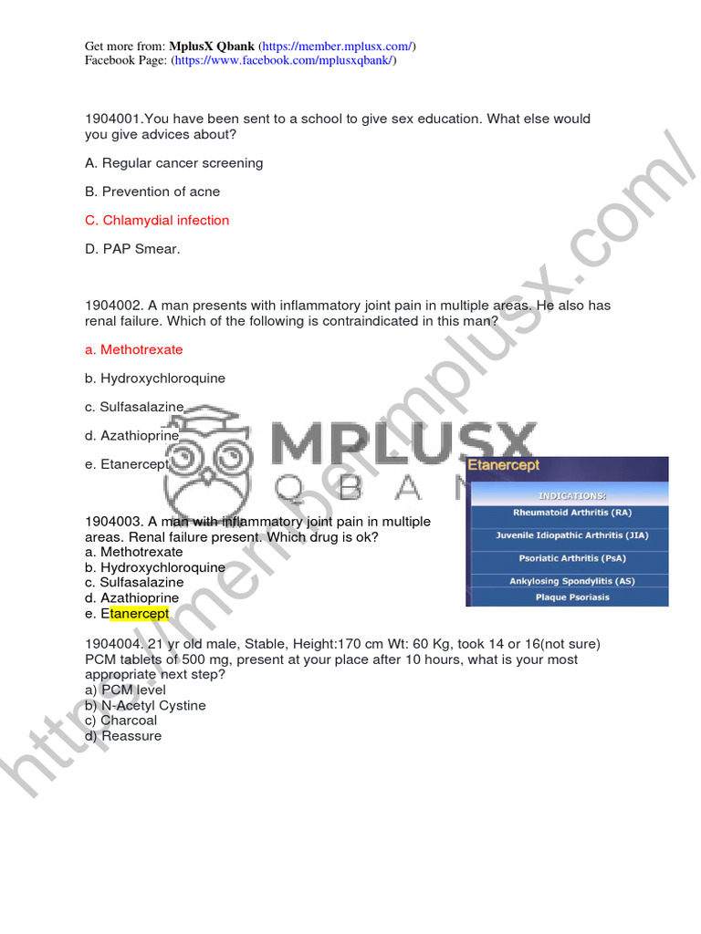 APR 2019 - MplusX QBank | PDF