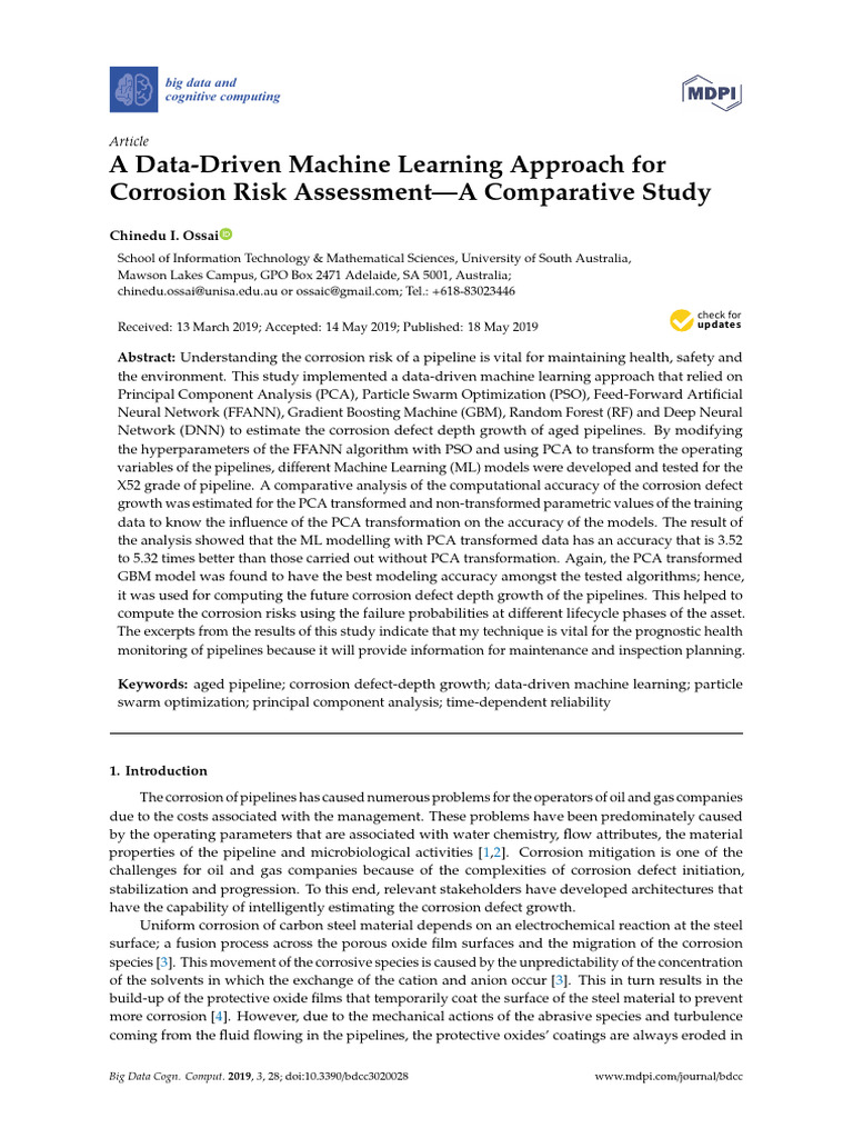 A Data-Driven Machine Learning Approach For Corrosion Risk Assessment-A ...