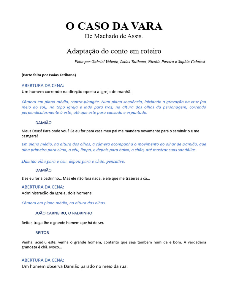 Roteiro o Caso Da Vara | PDF