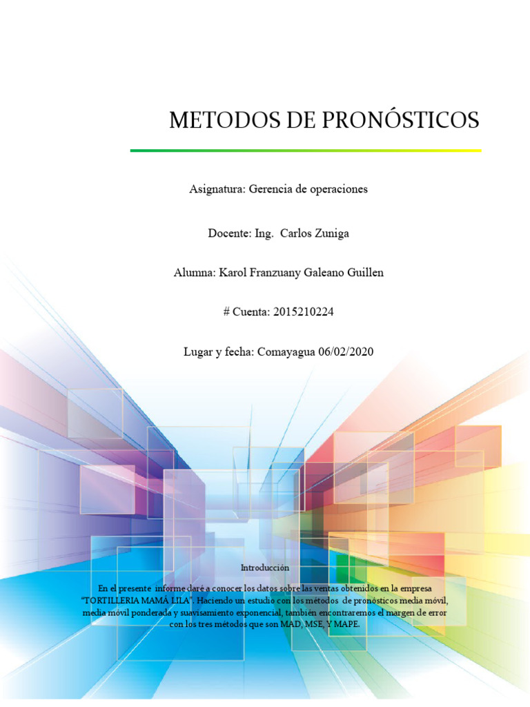 Metodos de Pronosticos | PDF