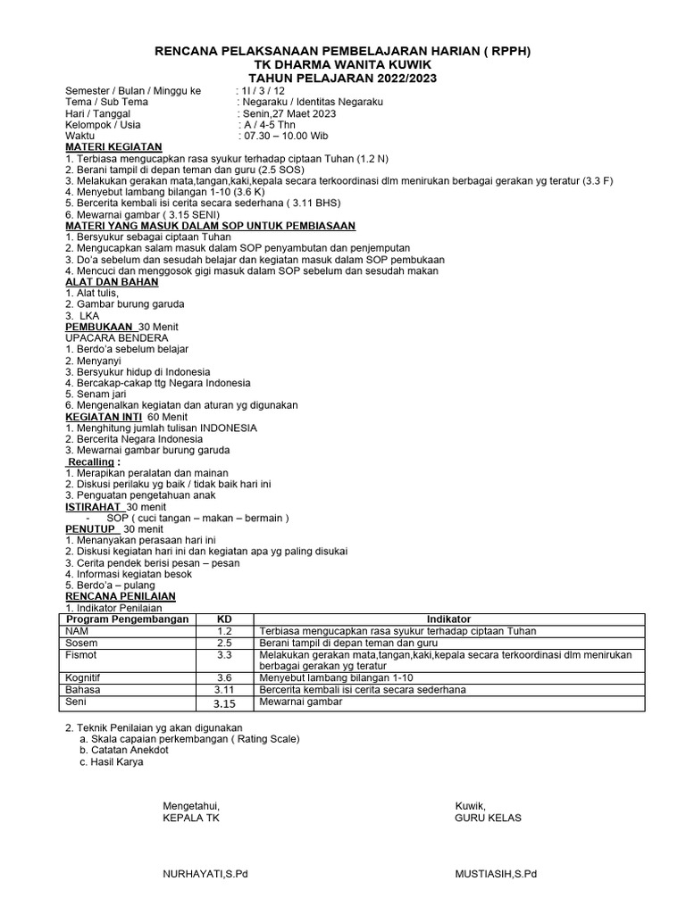 RPPH Minggu 12 | PDF