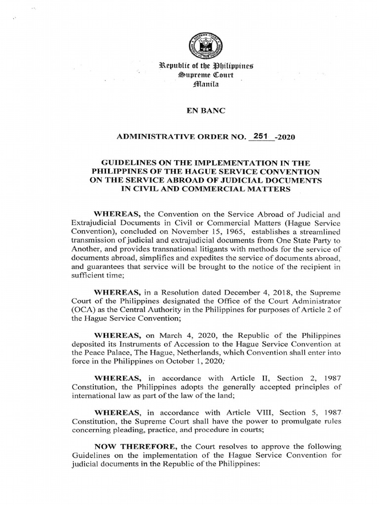 Administrative Order No. 251 2020 | PDF