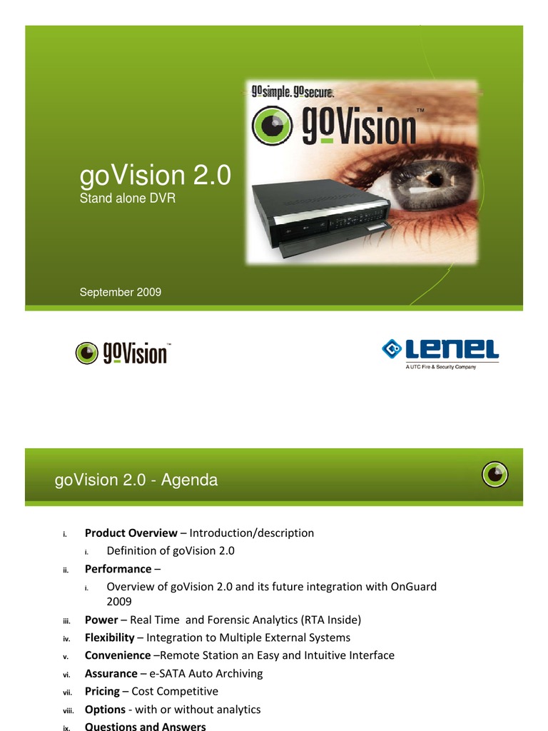 goVision 2.0 Standalone DVR Overview | PDF | Digital Video Recorder ...