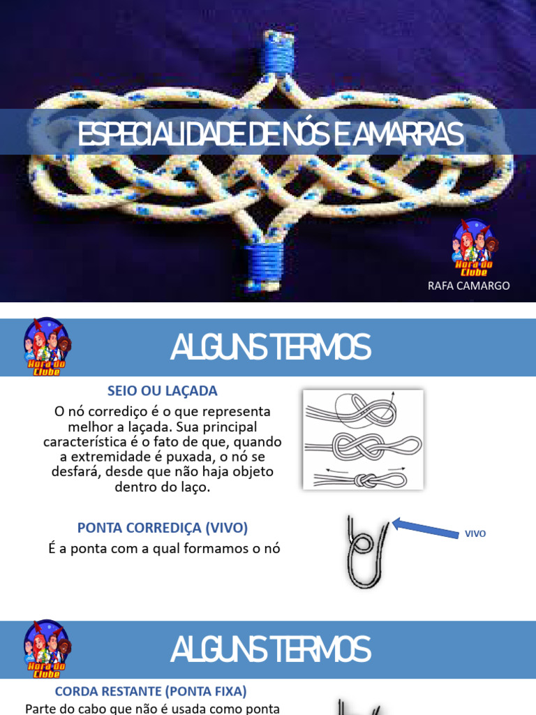 01 - Slide Especialidade de Nós e Amarras | PDF | Nylon | Poliéster