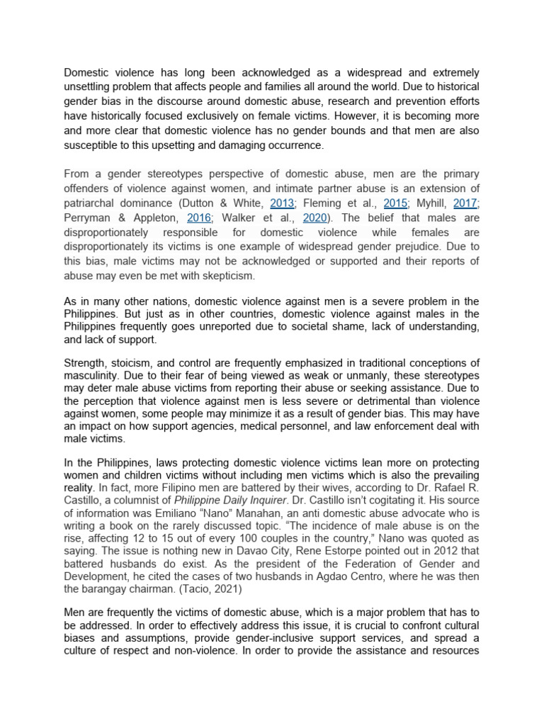 Introduction | PDF | Domestic Violence | Violence