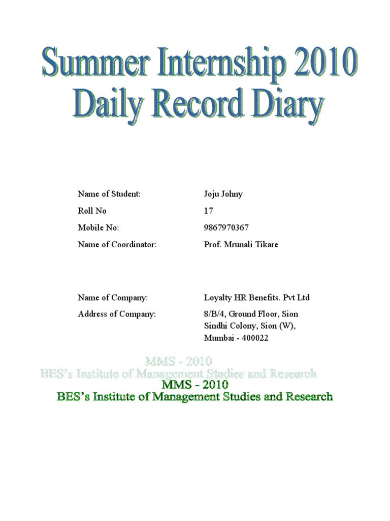 Daily Internship Report: Loyalty HR Benefits | PDF | Advertising | Retail