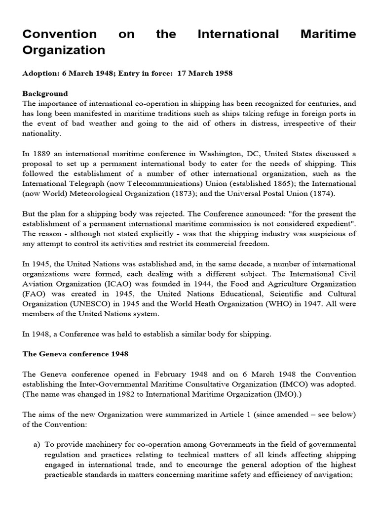 Imo Convention | PDF