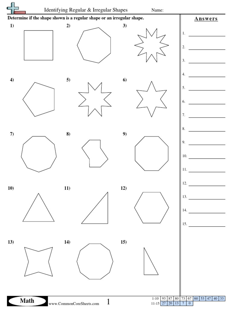 2D Regular and Irregular Shapes With Answers | PDF
