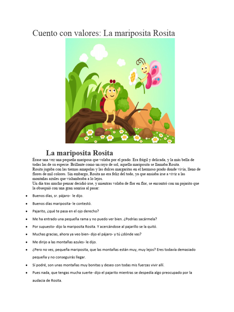 Cuento Con Valores Pdf Miel