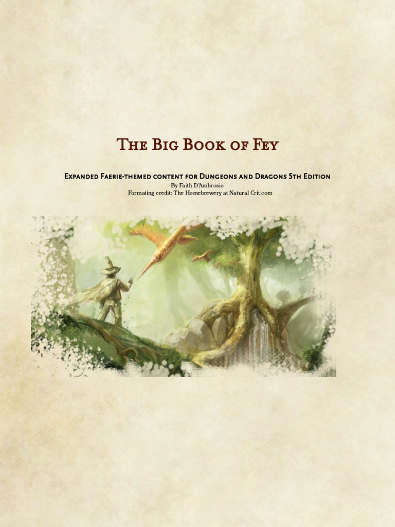 The Big Book of Fey Expanded Faerie Themed Content For 5th Edition ...