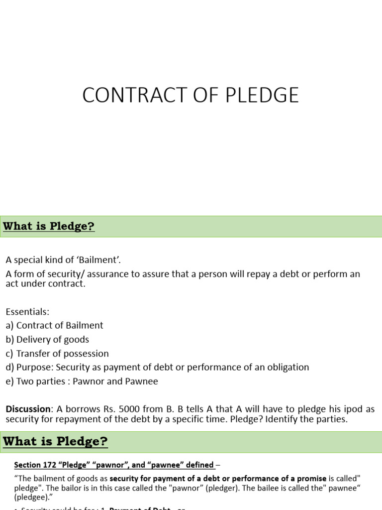 Contract of Pledge | PDF