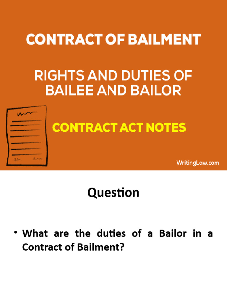 4. Rights and Duties of Bailor and Bailee | PDF