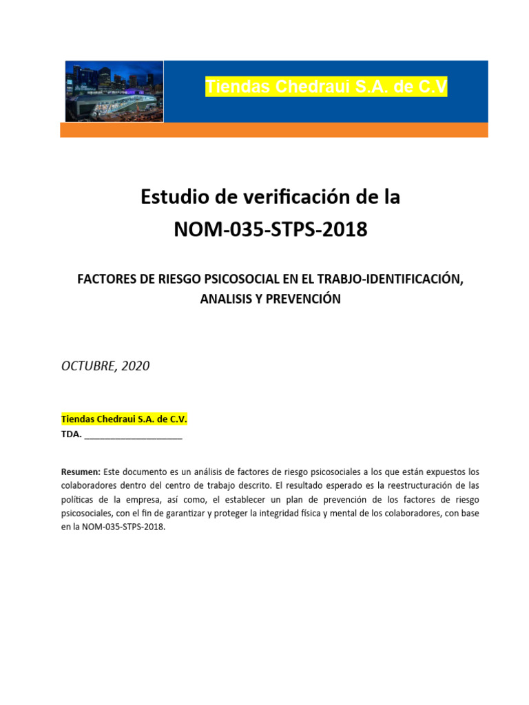 Estudio - Nom 035 | PDF