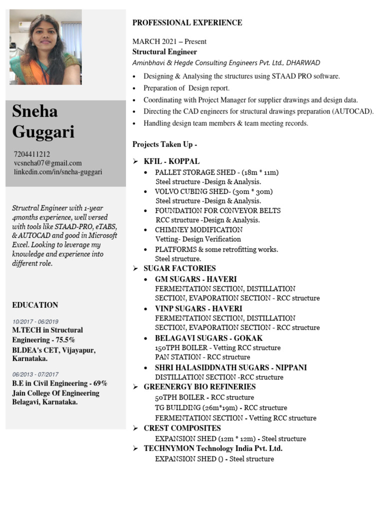 Cv-Sneha Guggari | PDF | Computers | Technology & Engineering