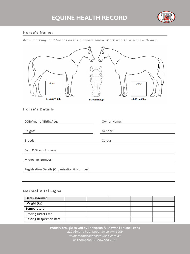 TR Equine Health Record Printable V2 2 | PDF