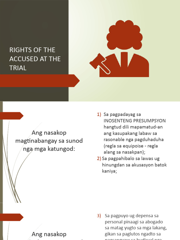 RIGHTS OF THE ACCUSED AT THE TRIAL Module | PDF