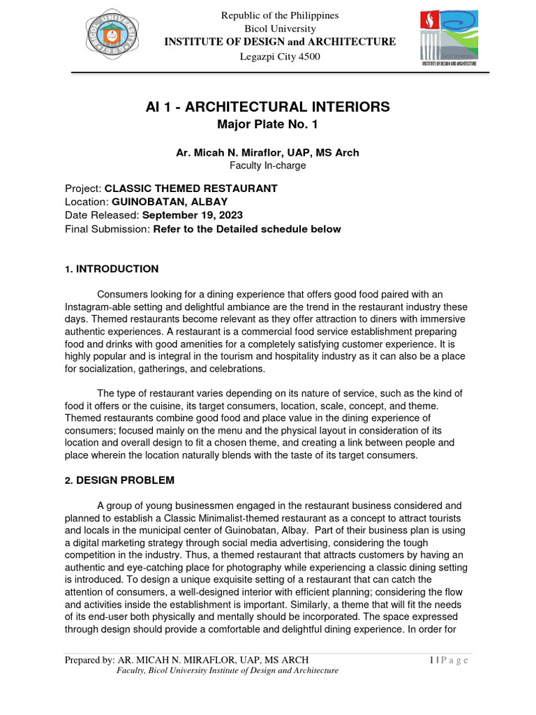 Architectural Interiors MIDTERM PLATE | PDF