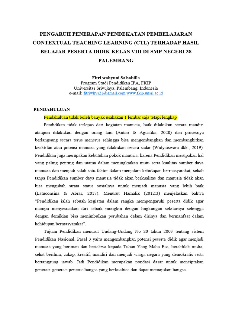 Ind - Fitri Wahyuni Salsabilla - ARTIKEL KTI | PDF